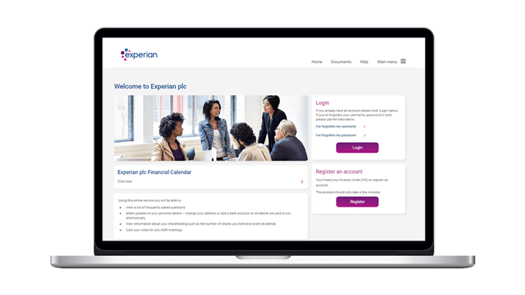 Registration services | Experian plc